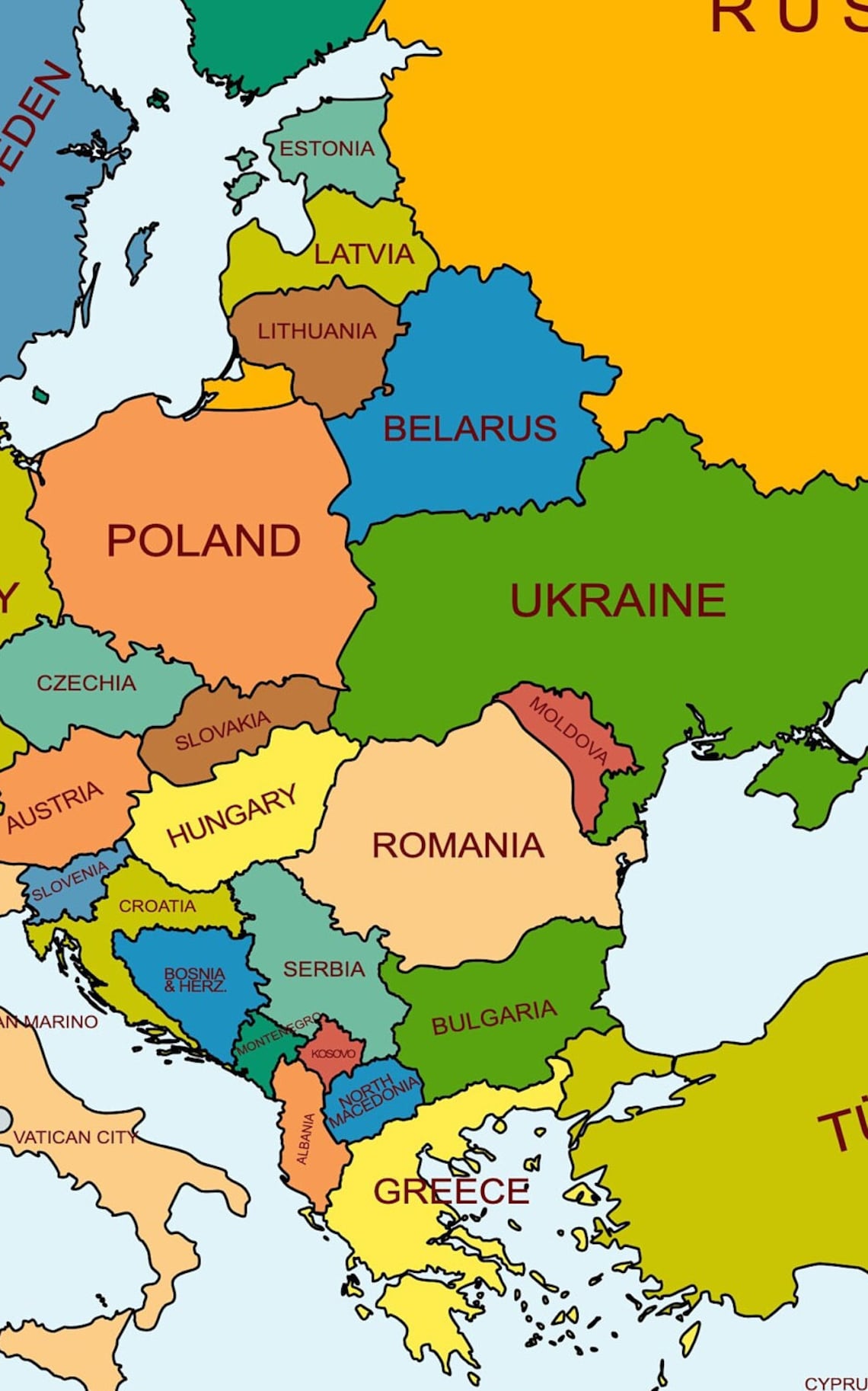 Digital Political Map of Europe Printable European Map, Download, Map ...