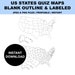 USA Map | States Quiz | 50 States Quiz Map Printable Outline | Comes ...