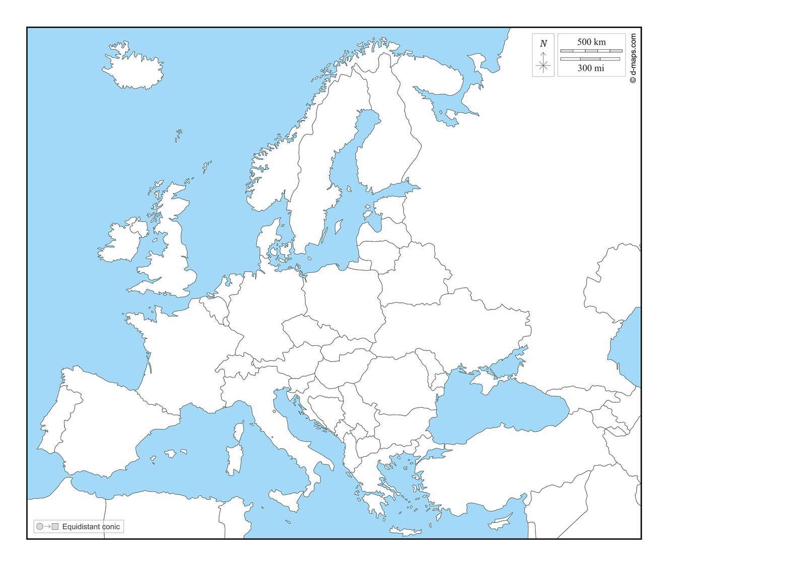 Map of Europe Digital, European Countries, Political Stretch Map of ...