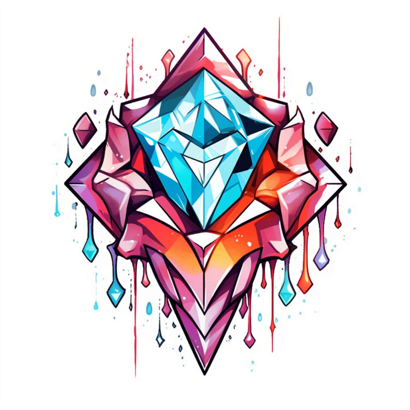 Diamond Tattoo Small Diamond Tattoos Outline Simple Design - Etsy
