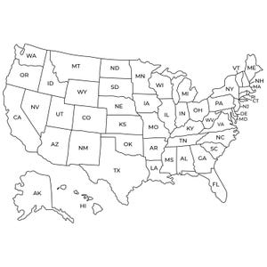 Map of America - Printable USA Outline With Labels | Color Coding ...