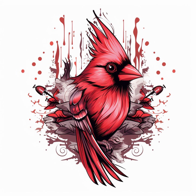 Cardinal Tattoo | Cardinal Tattoo Small | Tattoo Flash Digital Download ...