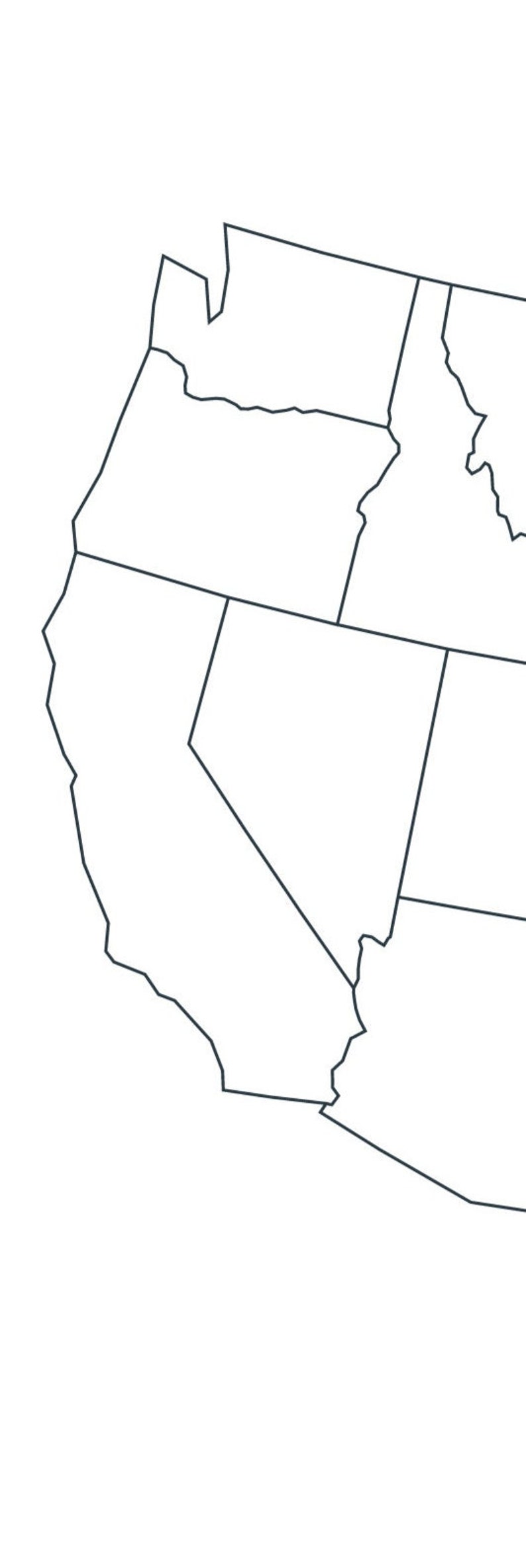 Map of the USA, Blank Map of North America, United States Outline Map ...