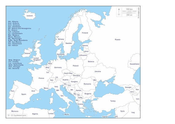 Mappa Del Paese Europa