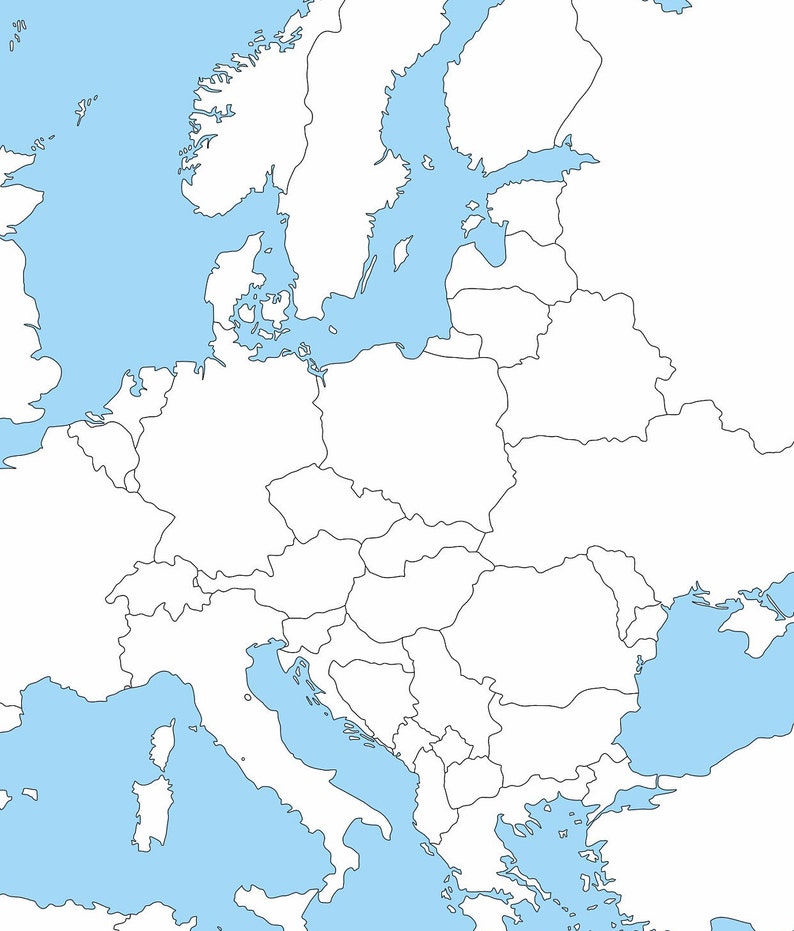 Europe Map of European Countries Map of Europe Stretch Map - Etsy Canada