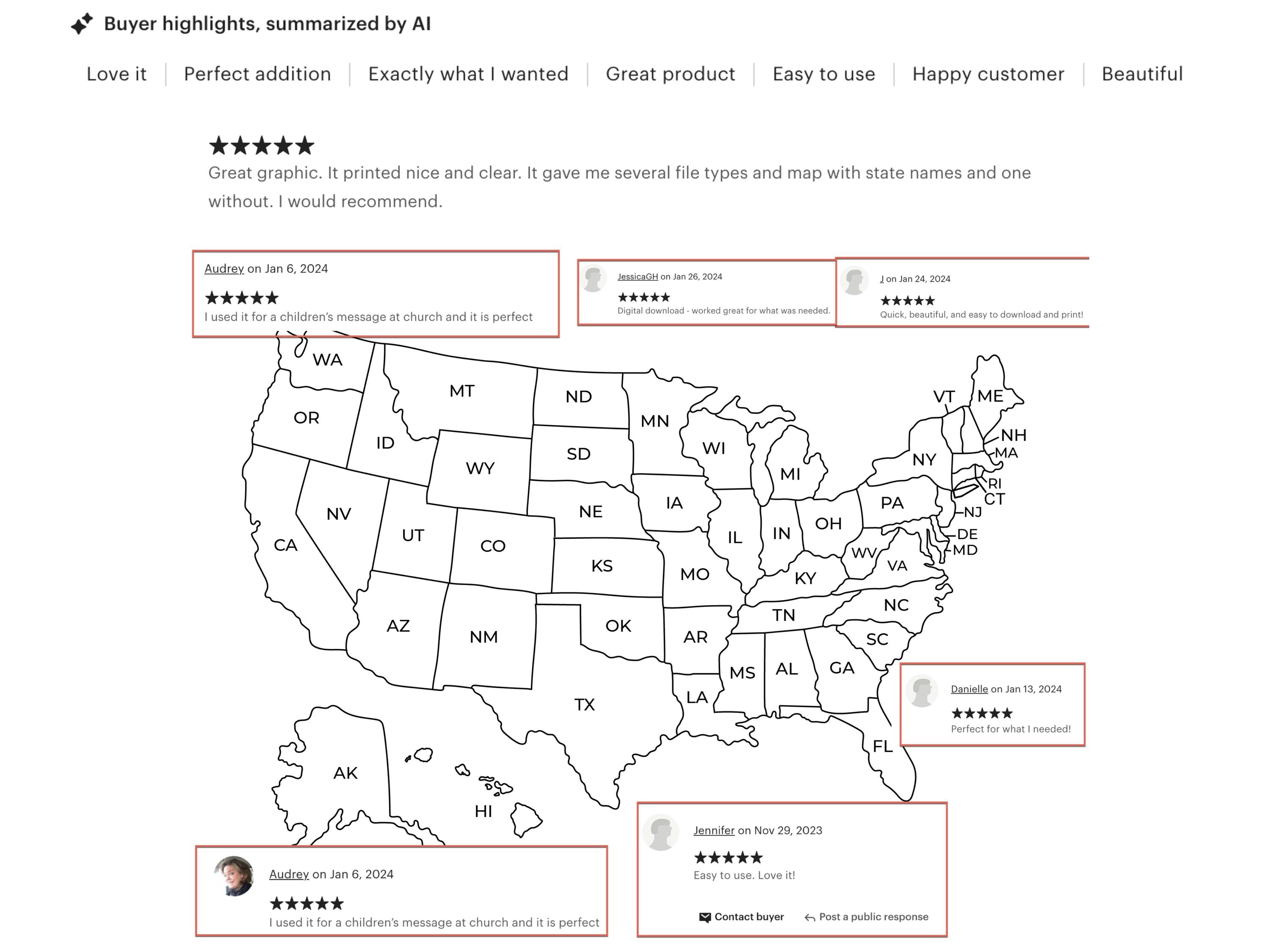 United States Map Labeled Printable | Learn the States | Map of the USA ...