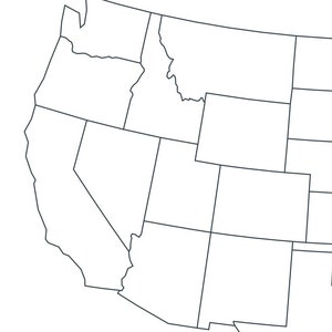 United States Blank Map | Unlabeled Map of USA Outline Printable - Etsy