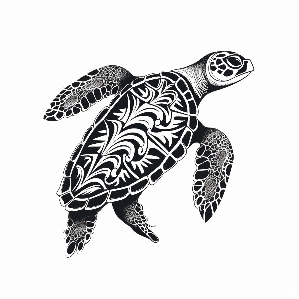 Sea Turtle PNG Printable | Tattoo | Simple Small Sea Turtle Hawaiian ...