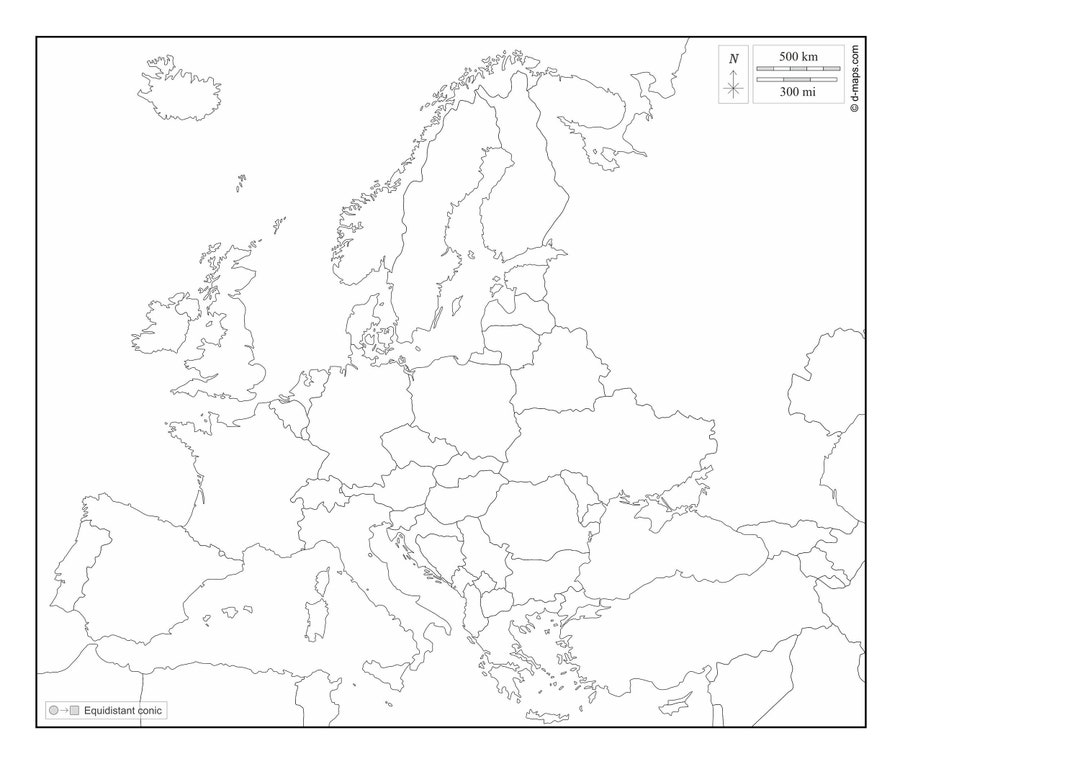 Map of Europe Digital, European Countries, Political Stretch Map of ...