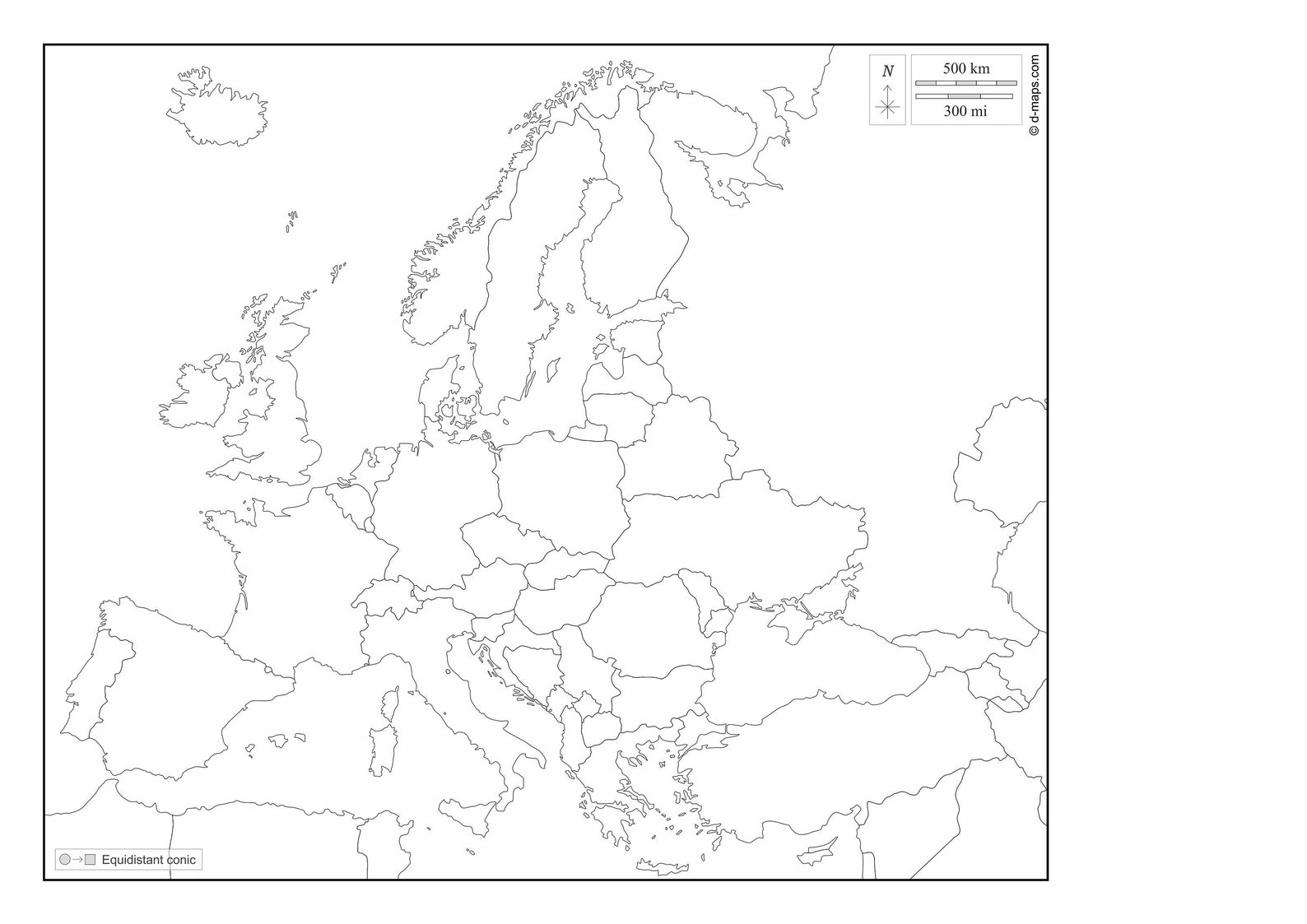 Map of Europe Digital, European Countries, Political Stretch Map of ...