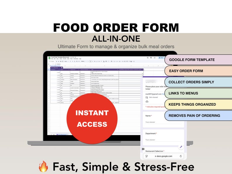 Food Order Form Template Google Form Streamline Meal Coordination for ...