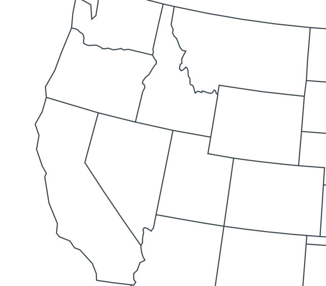 Map of the USA, Blank Map of North America, United States Outline Map ...