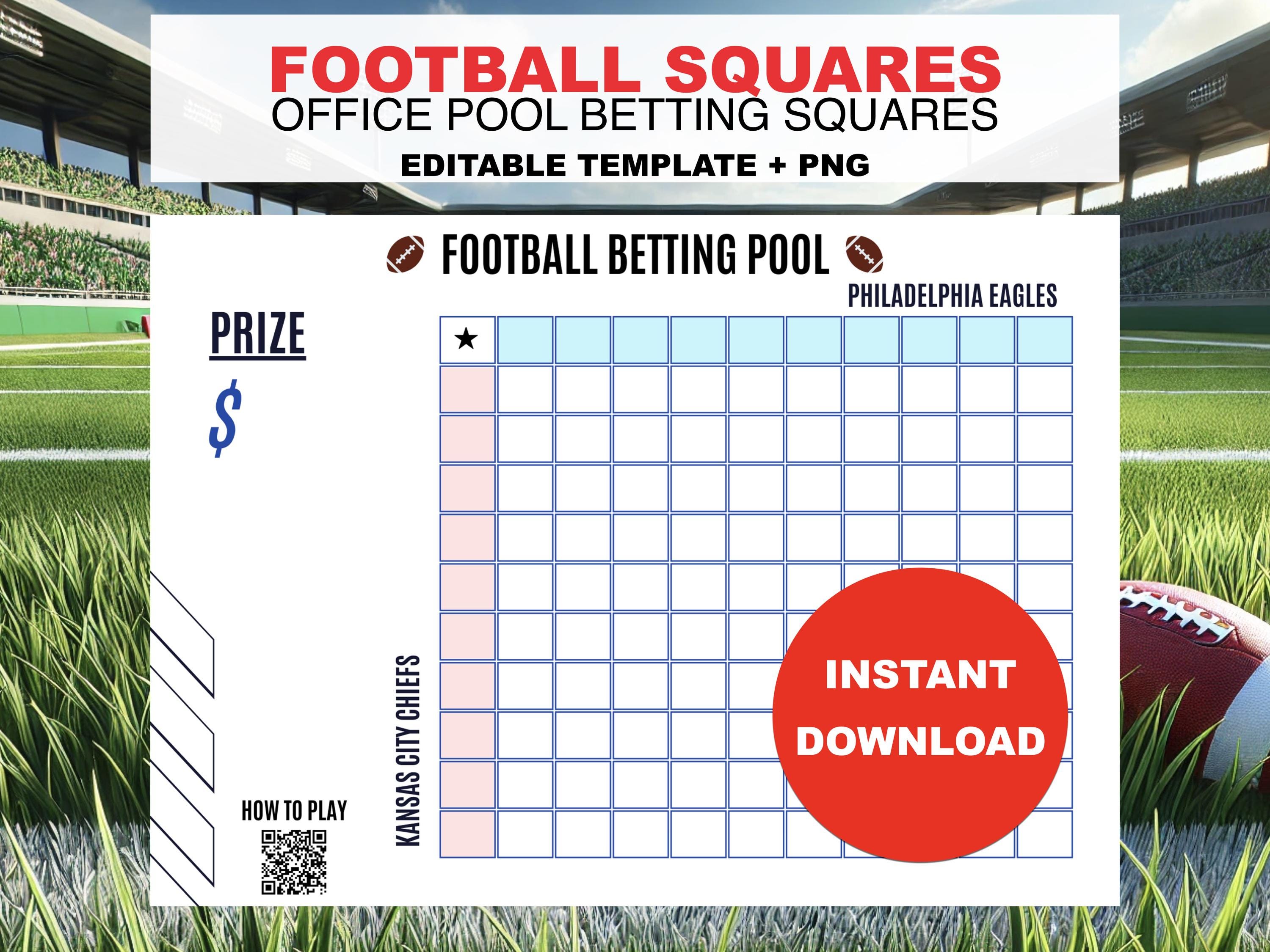 Super Bowl Squares Template Printable | 2026 Pool Squares | Football ...