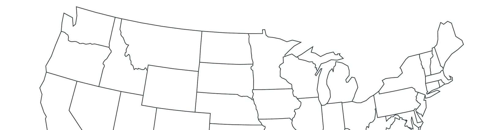 United States Blank Map | Unlabeled Map of USA Outline Printable - Etsy