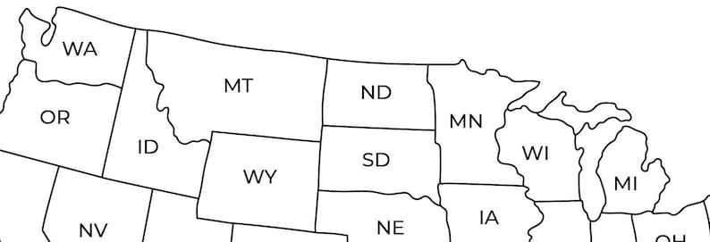 Map of USA Printable USA Map Printable Printable Usa Map - Etsy