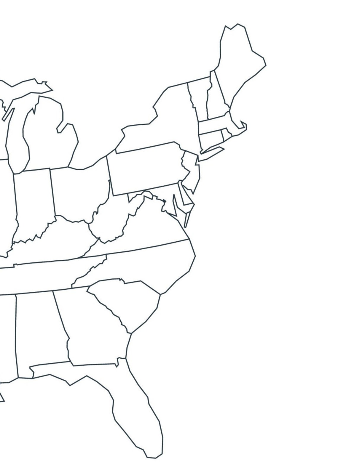 USA Map | States Quiz | 50 States Quiz Map Printable Outline | Comes ...