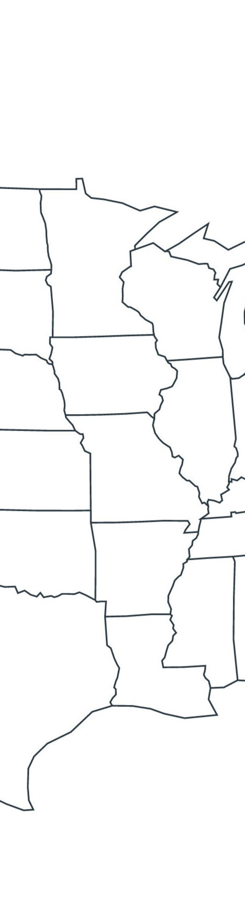 Map of the USA, Blank Map of North America, United States Outline Map ...