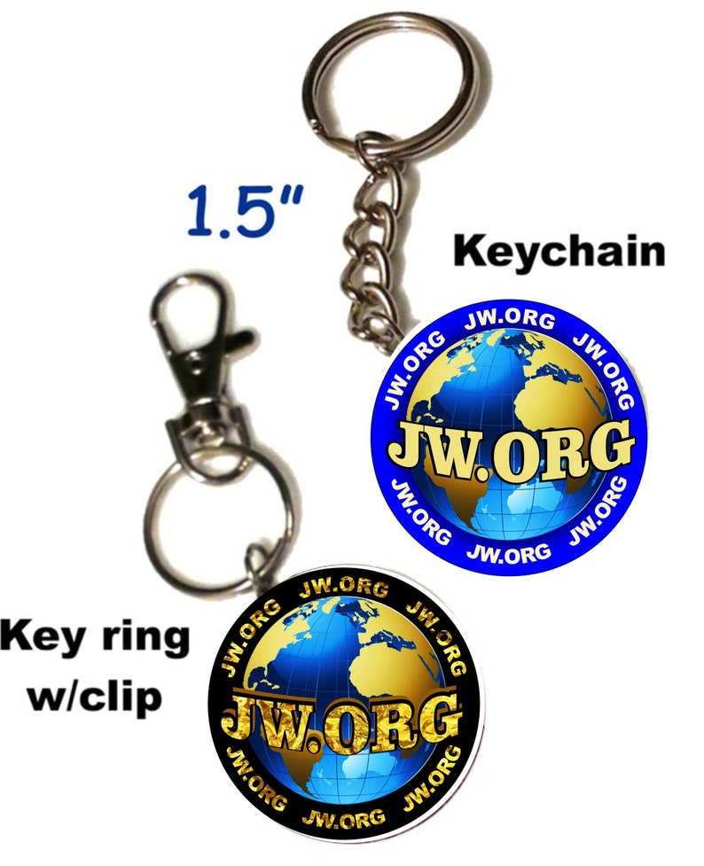 JW Gifts / JW.ORG/ 1.5 Pin Magnet Keychain/2 Globe Designs/jw.org ...