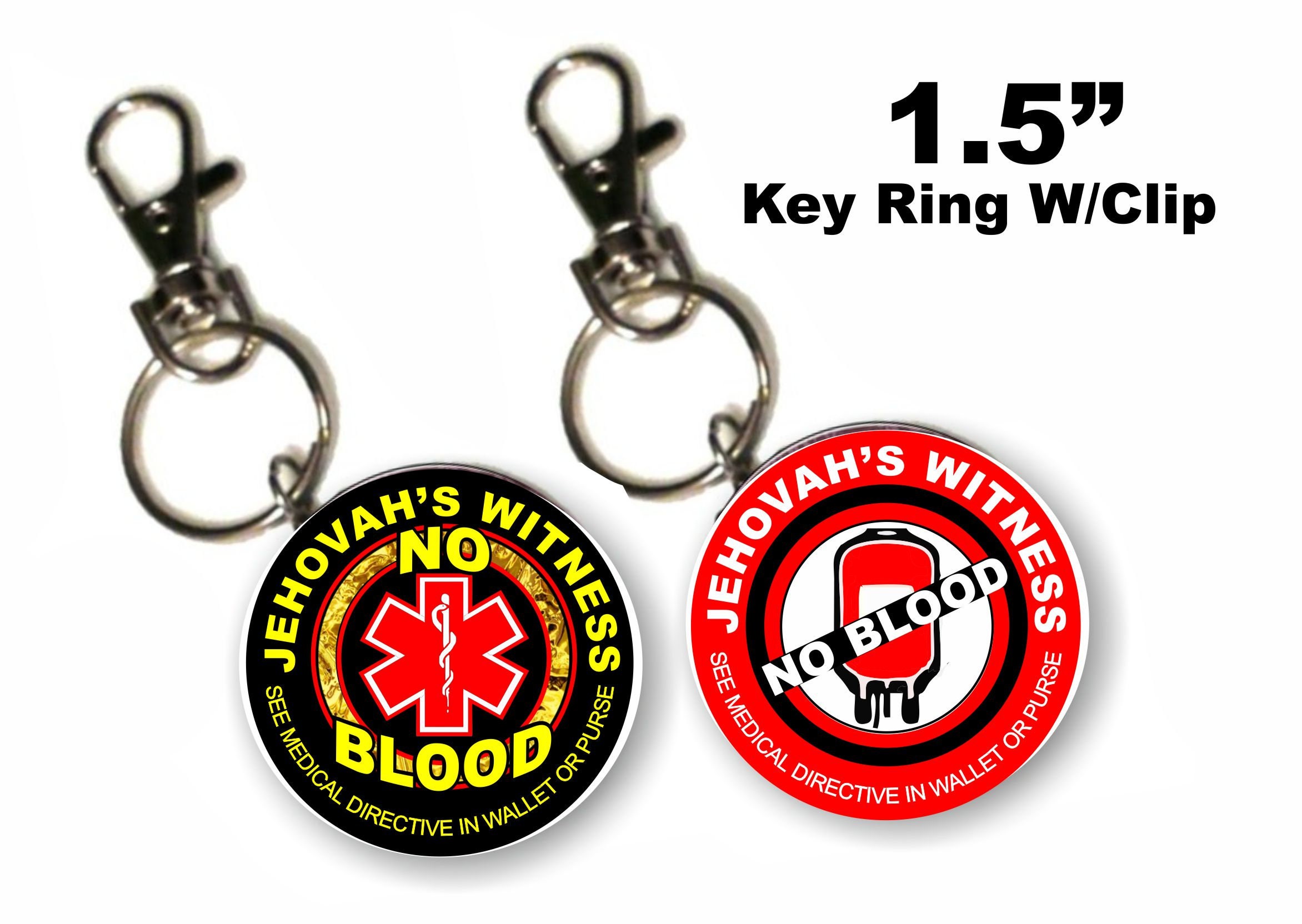 JW 'no Blood' Key Ring With Clip/choose One or a Package/jw Gifts/jw ...