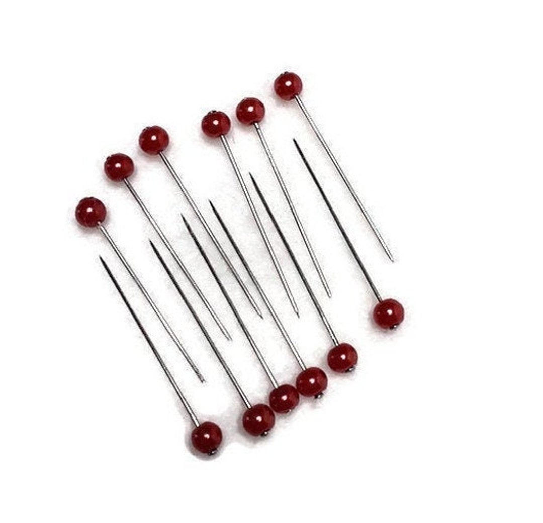 Burnt Orange Glass Head Straight Pins, Set of 12 or 24 - Etsy