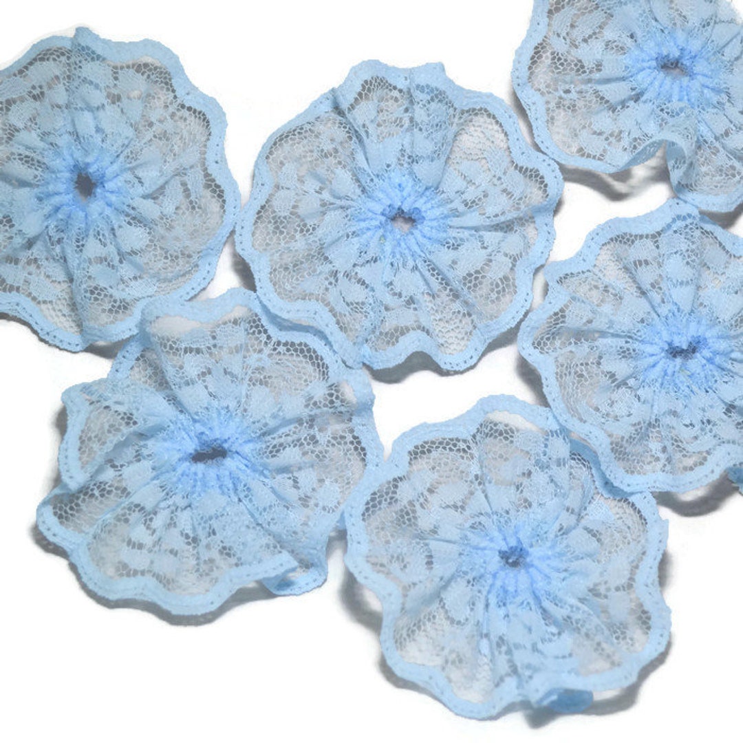 3 Inch Baby Blue Lace Rosettes, 6 Piece - Etsy