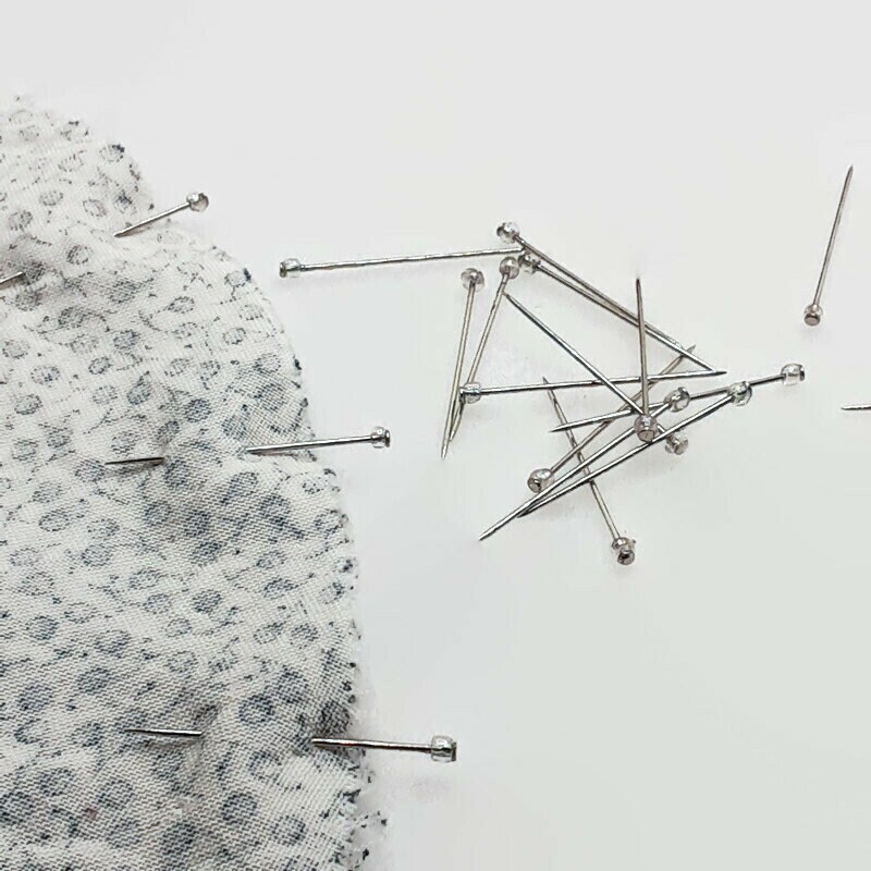 Crystal Glass Head Straight Pins 24 Piece Beaded Sewing Pins - Etsy