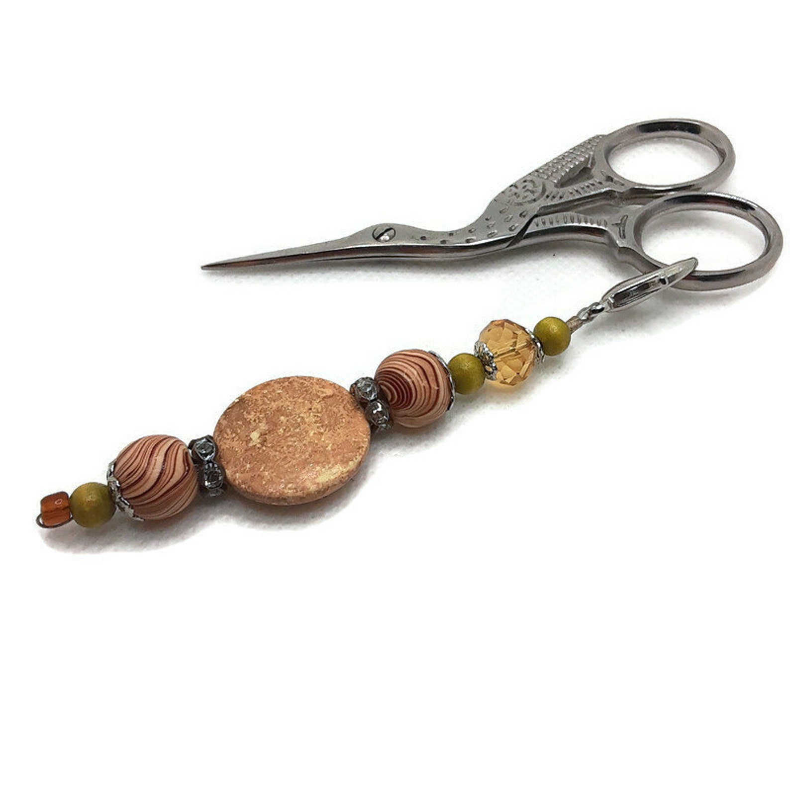 Wood Bead Scissor Fob and Laying Tool Set - Etsy
