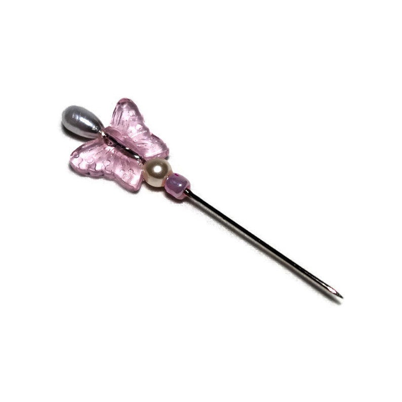 Set of 8 Glass Butterfly Stick Pins - Etsy