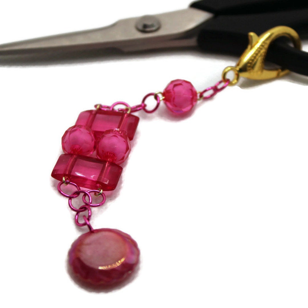 Unique Hot Pink Scissor Fob Scissor Minder Zipper Pull - Etsy
