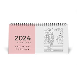 Art Deco Desktop Calendar Coloring Book 2024 - Etsy