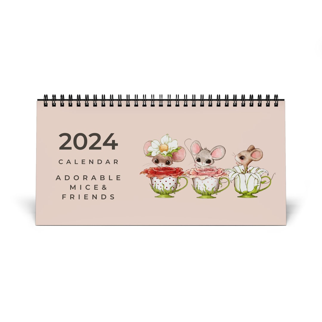 Adorable Mice & Friends Desktop Calendar 2024 - Etsy
