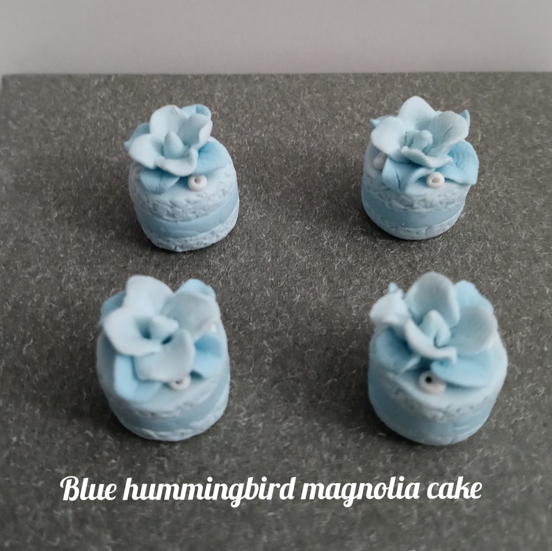 Miniature Faux Food, Faux Desert, Blueberry Raw Edge Cakes, Blue ...