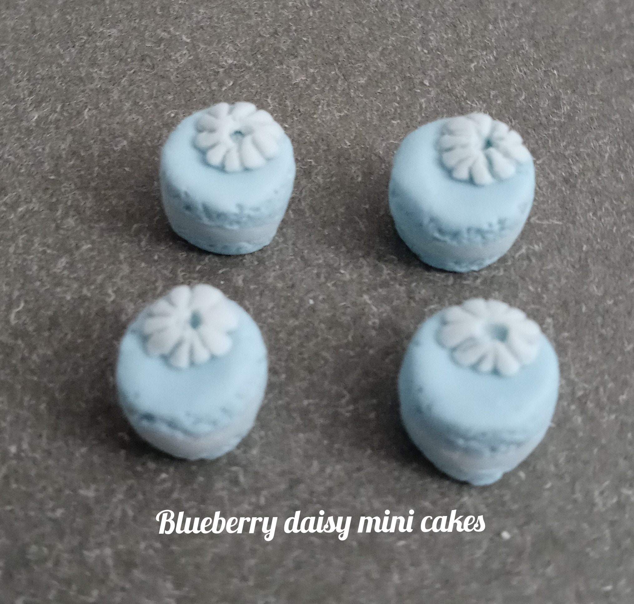 Miniature Faux Food, Faux Desert, Blueberry Raw Edge Cakes, Blue Hummingbird Cake, Desert ...