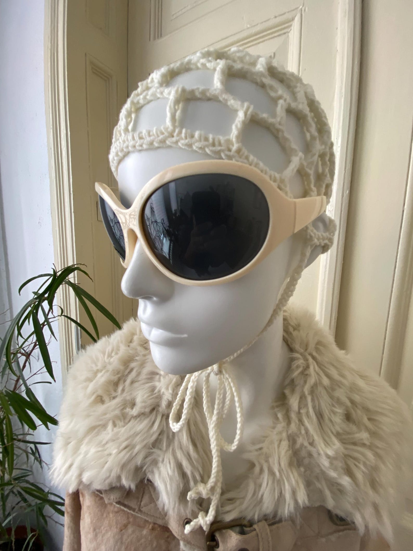 Crochet Bonnet Mesh Bonnet Adult Bonnet Summer Bonnet Knitted Bonnet ...