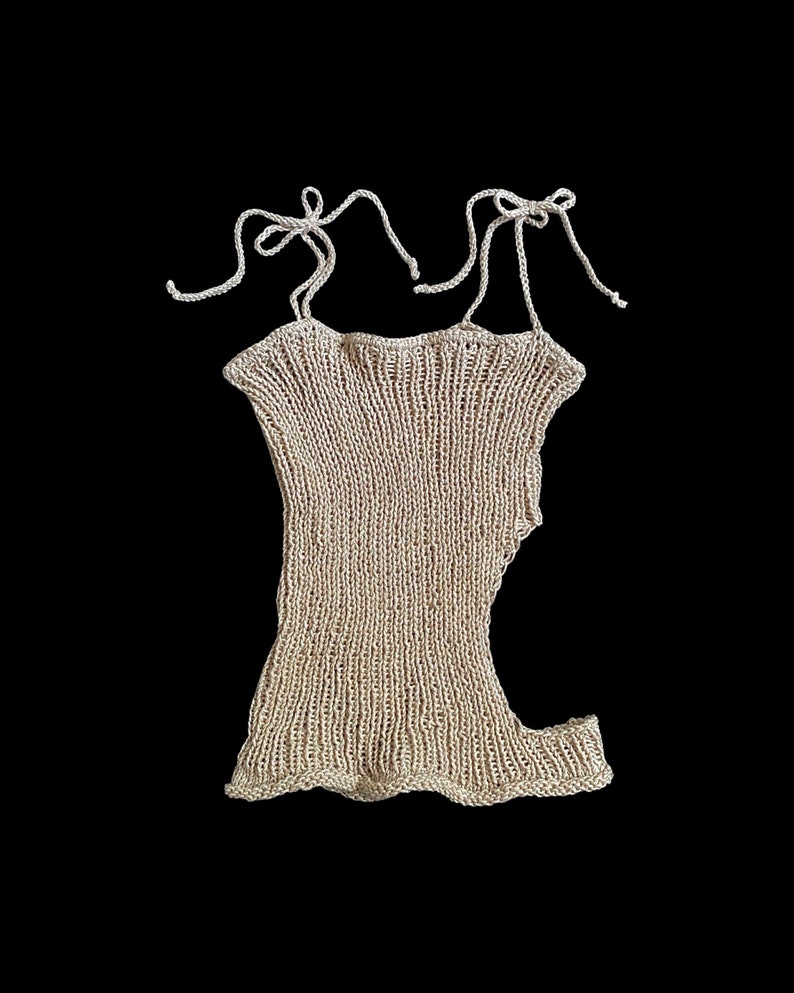 Y2K Subversive Cut Out Knitted Top Asymmetrical Knit Tank Top Handmade ...