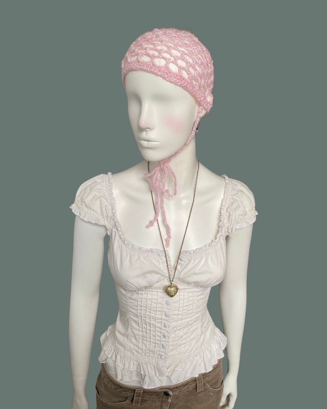 Crochet Mohair Bonnet Mesh Bonnet Adult Bonnet Summer Bonnet Knitted ...