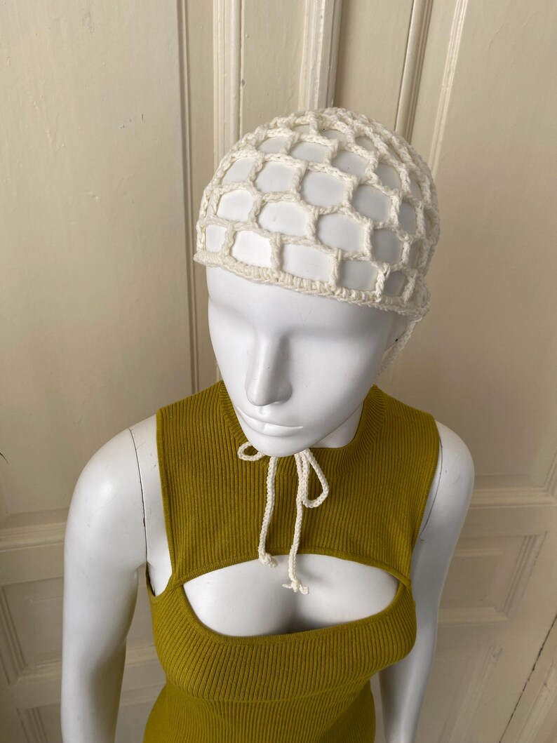 Crochet Bonnet Mesh Bonnet Adult Bonnet Summer Bonnet Knitted Bonnet ...