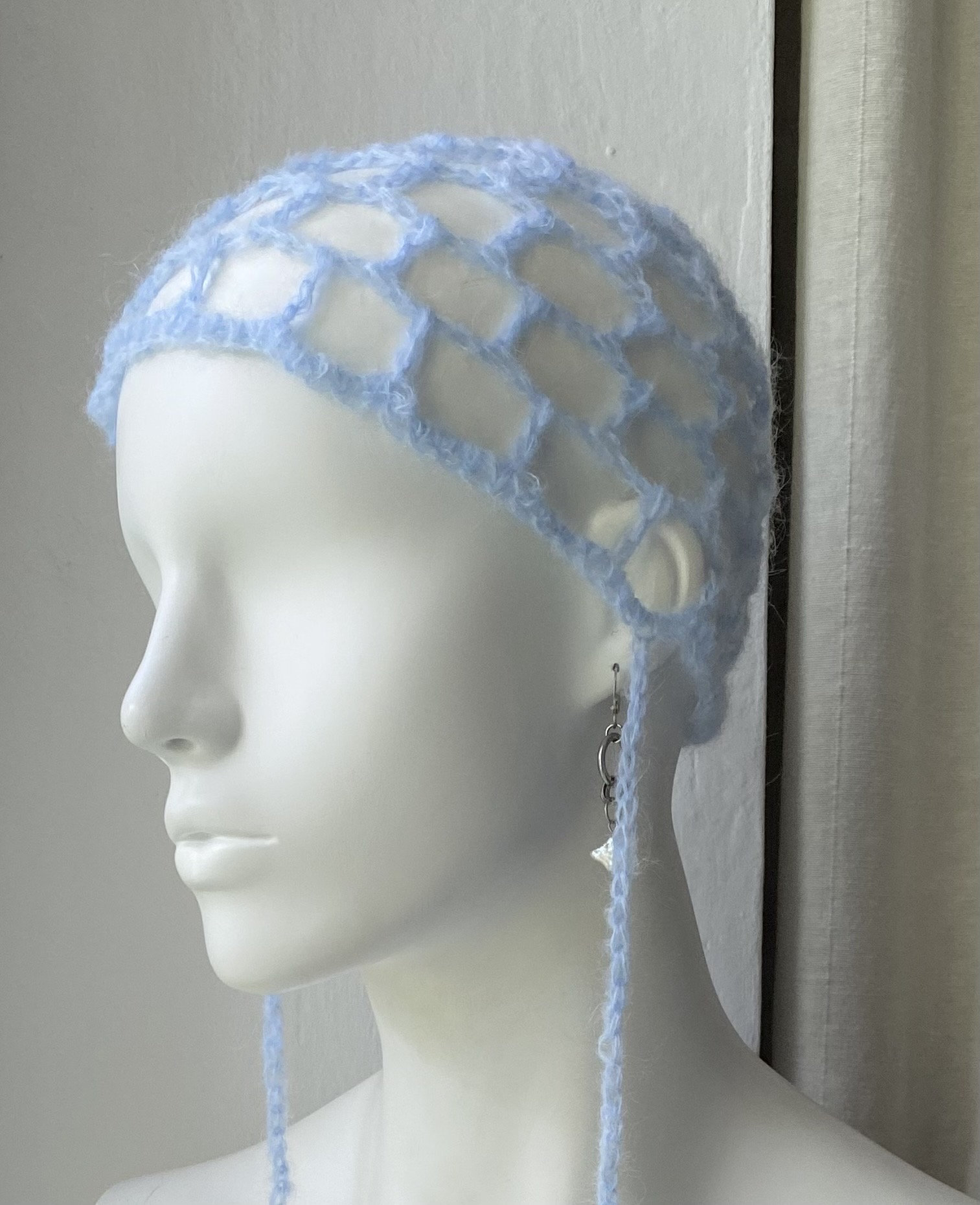 Delicate Mohair Bonnet Crochet Mesh Bonnet Adult Bonnet Summer Mohair ...