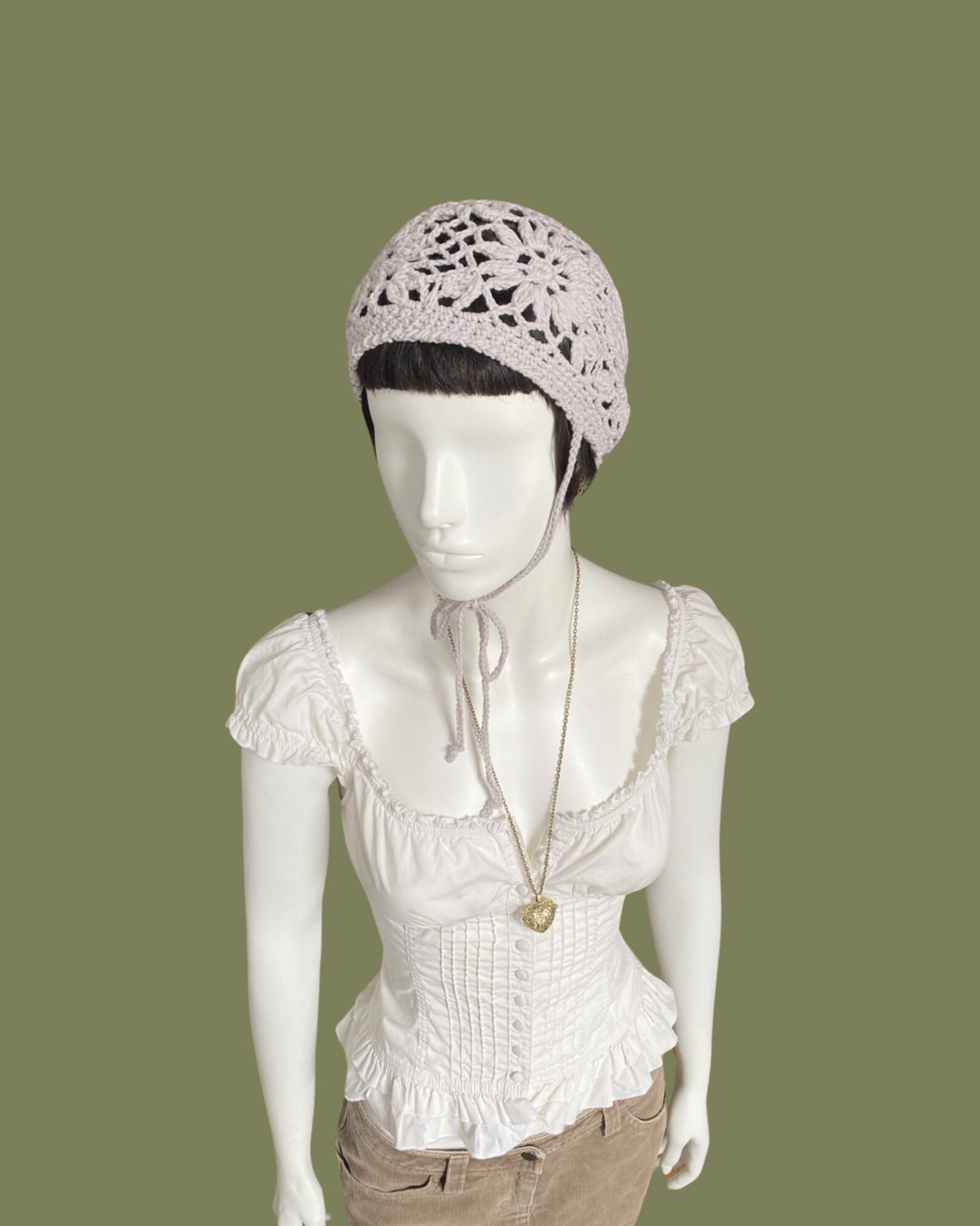 Crochet Floral Bonnet Mesh Bonnet Adult Bonnet Summer Bonnet Knitted ...