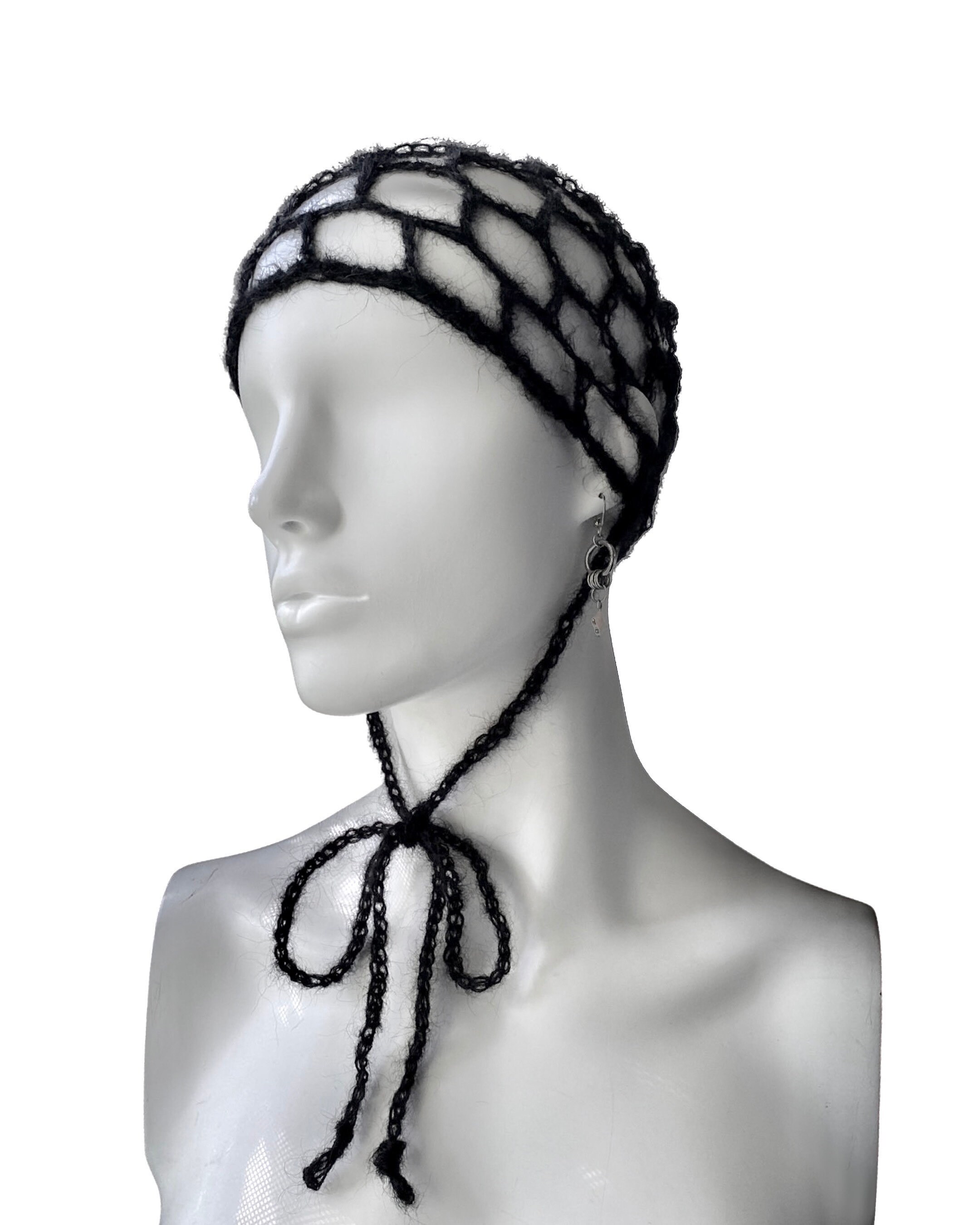 Delicate Mohair Bonnet Crochet Mesh Bonnet Adult Bonnet Summer Mohair ...