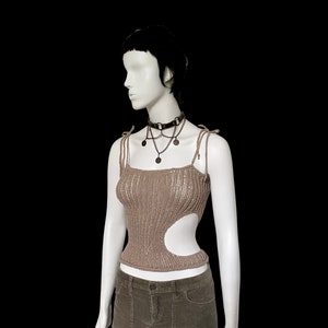 Y2K Subversive Cut Out Knitted Top Asymmetrical Knit Tank Top - Etsy
