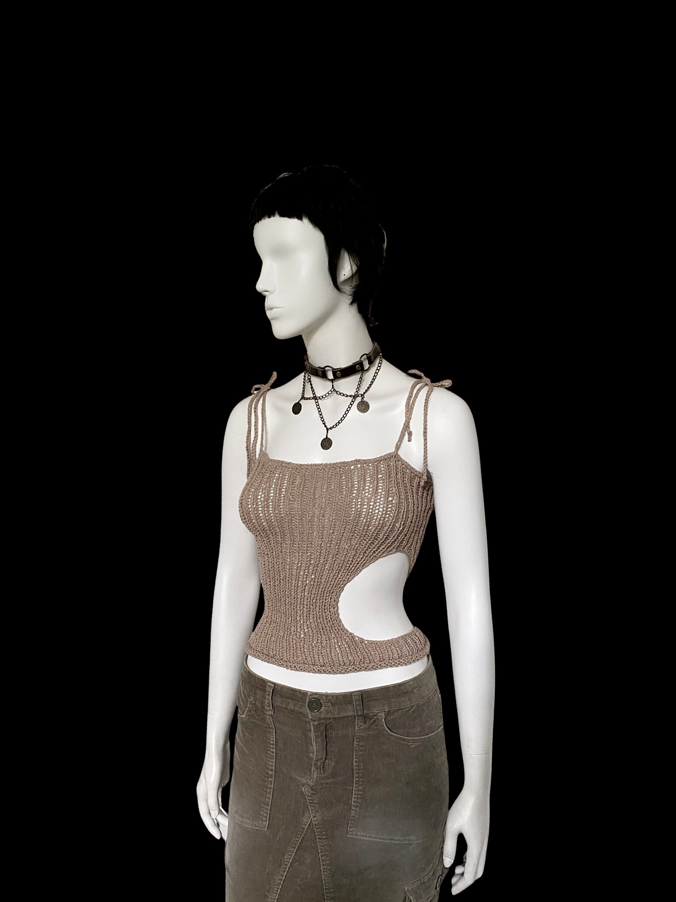 Y2K Subversive Cut Out Knitted Top Asymmetrical Knit Tank Top - Etsy
