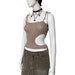Y2K Subversive Cut Out Knitted Top Asymmetrical Knit Tank Top - Etsy