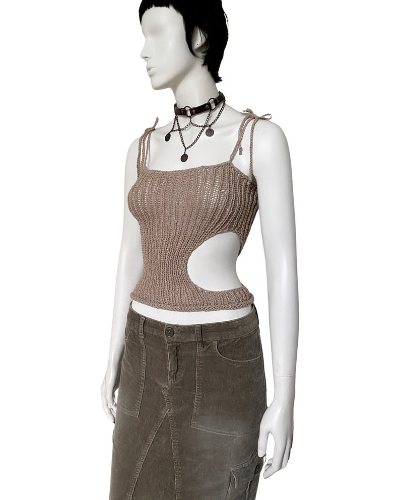 Y2K Subversive Cut Out Knitted Top Asymmetrical Knit Tank Top - Etsy