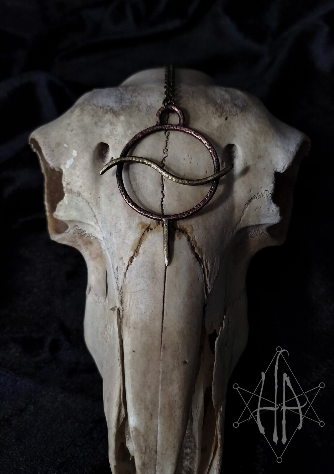 ELEMENTAL OCCULT PENDANT, Circle Element Necklace, Alchemy Symbol ...
