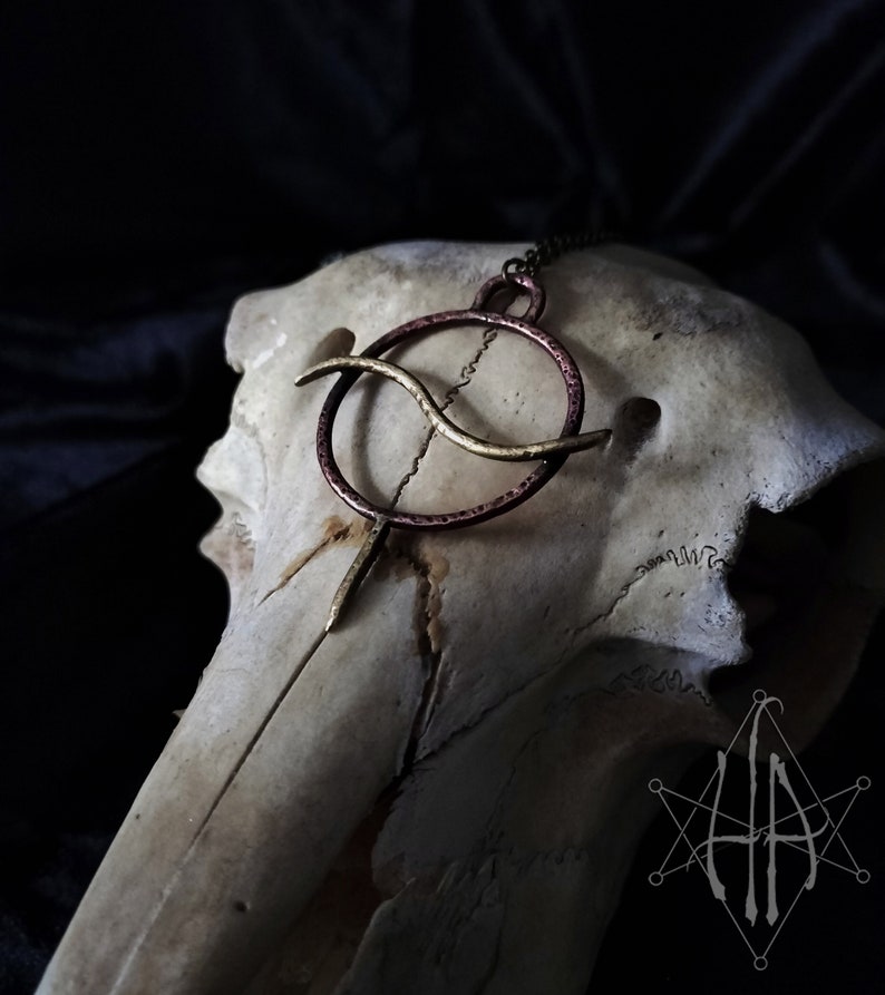 ELEMENTAL OCCULT PENDANT, Circle Element Necklace, Alchemy Symbol ...
