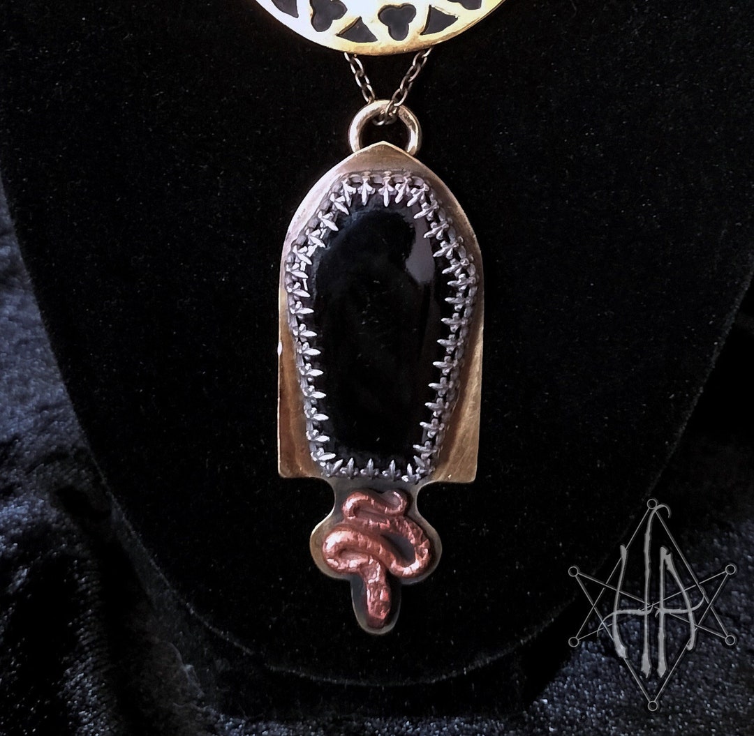 ONYX COFFIN NECKLACE, Coffin Pendant, Gothic Necklace, Gothic Pendant ...