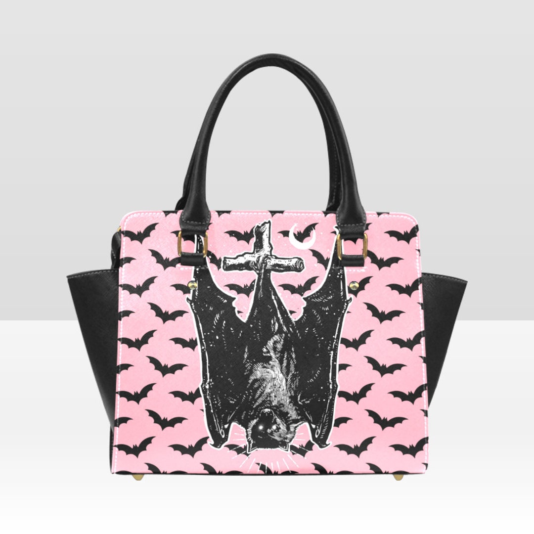Pastel Goth Pink and Black Bat Shoulder Bag - Etsy