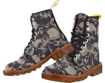 Skull Combat Boots - Etsy