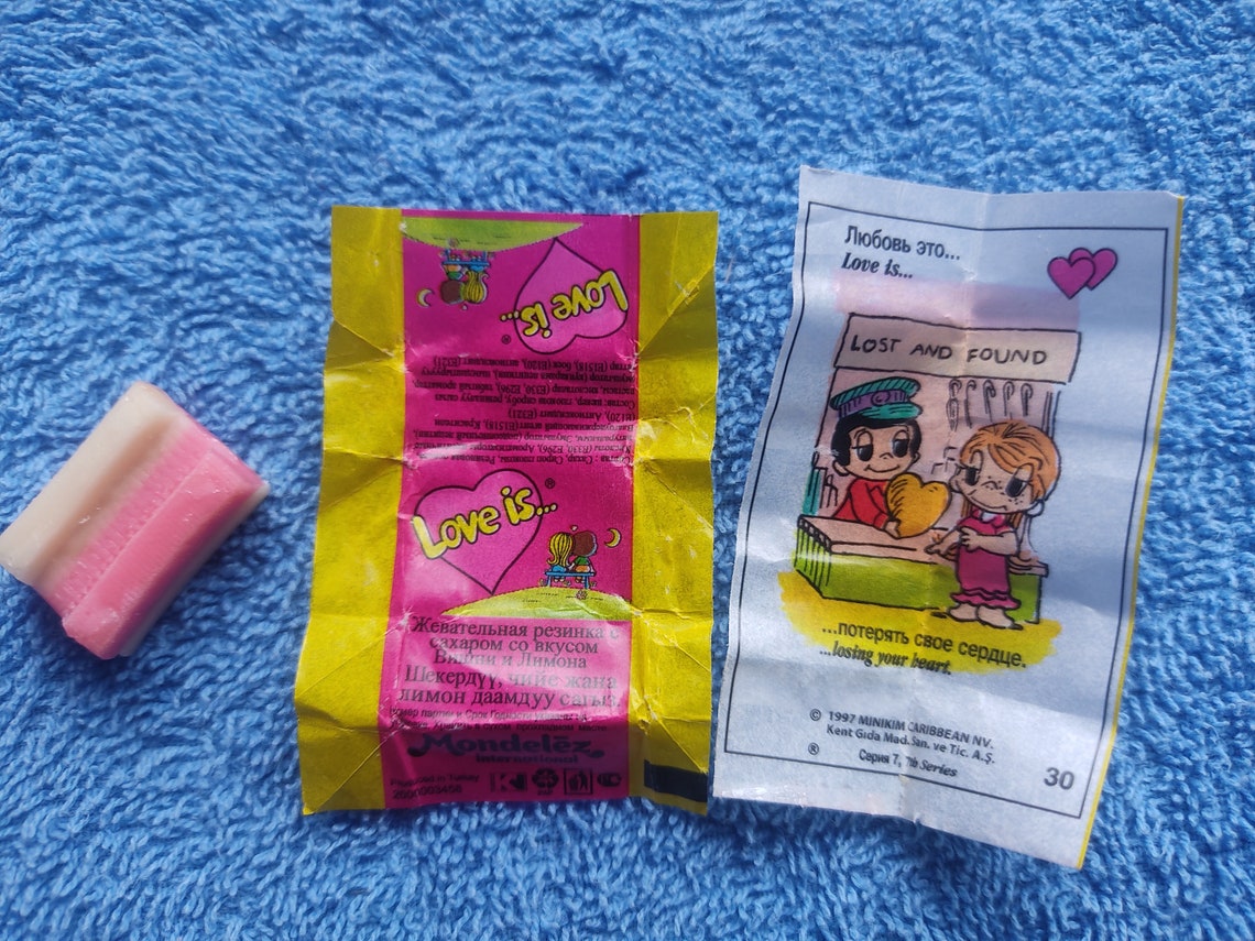 Set of 20 Old Vintage Chewing Gum Love Is Romantic Comic | Etsy